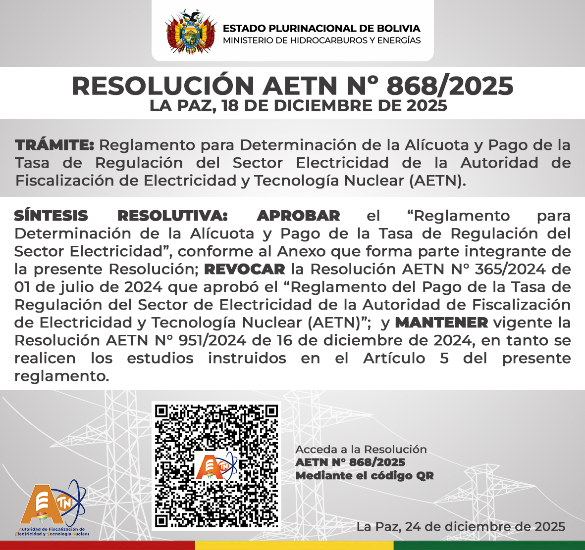 Autoridad de Electricidad y Tecnología Nuclear - Página Web Oficial