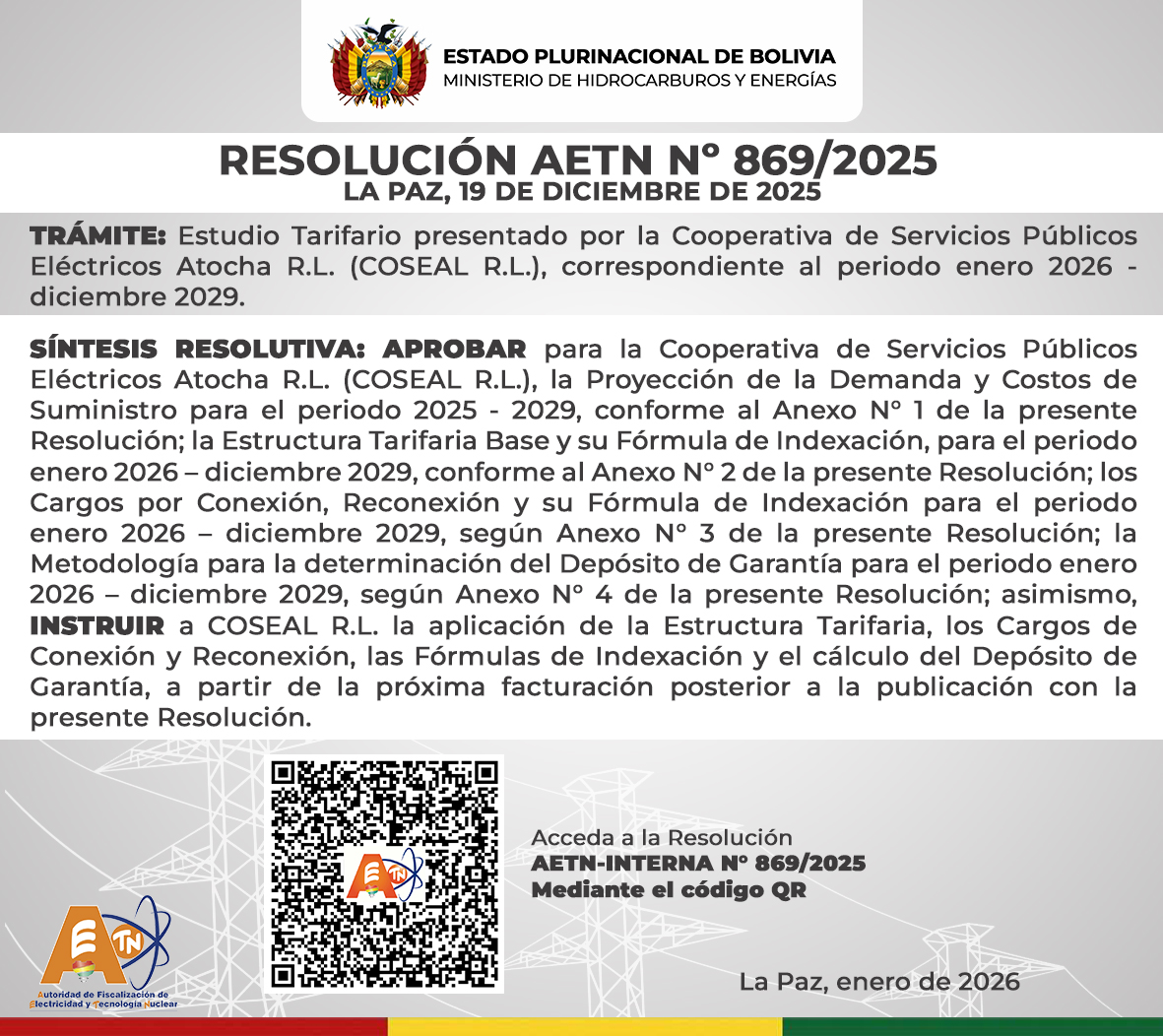Autoridad de Fiscalización de Electricidad y Tecnología Nuclear ...